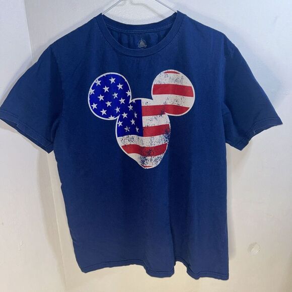 Disney | Shirts | Disney Mickey Mouse American Flag Patriotic Tshirt ...
